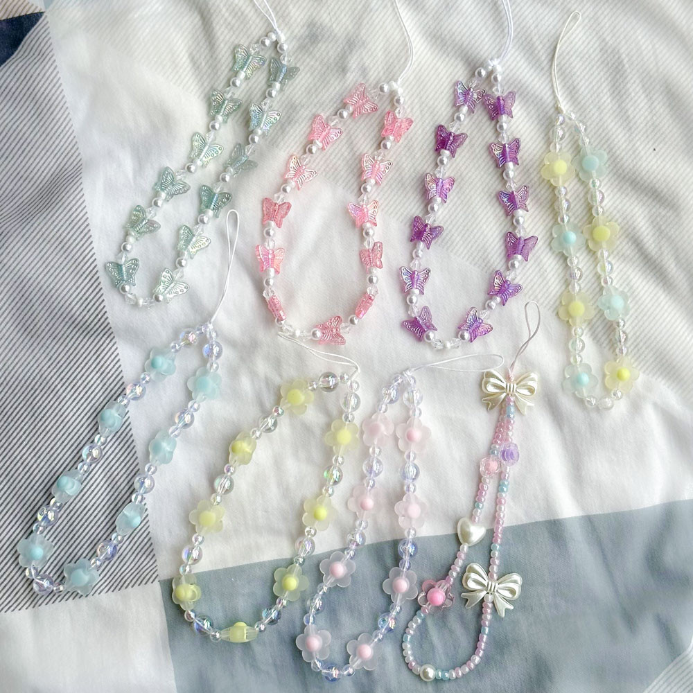 Jual UNIVERSAL Manik Manik Phone Strap- Flower Bead Phone Strap Charm ...