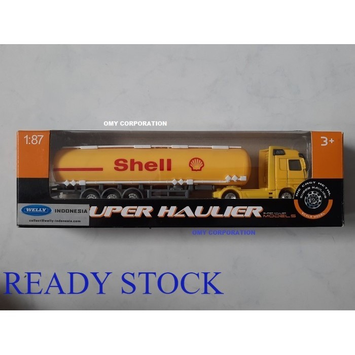 Jual Welly 1/87 Super Hauler Shell Mercedes Actros Truck Tangki Shell ...