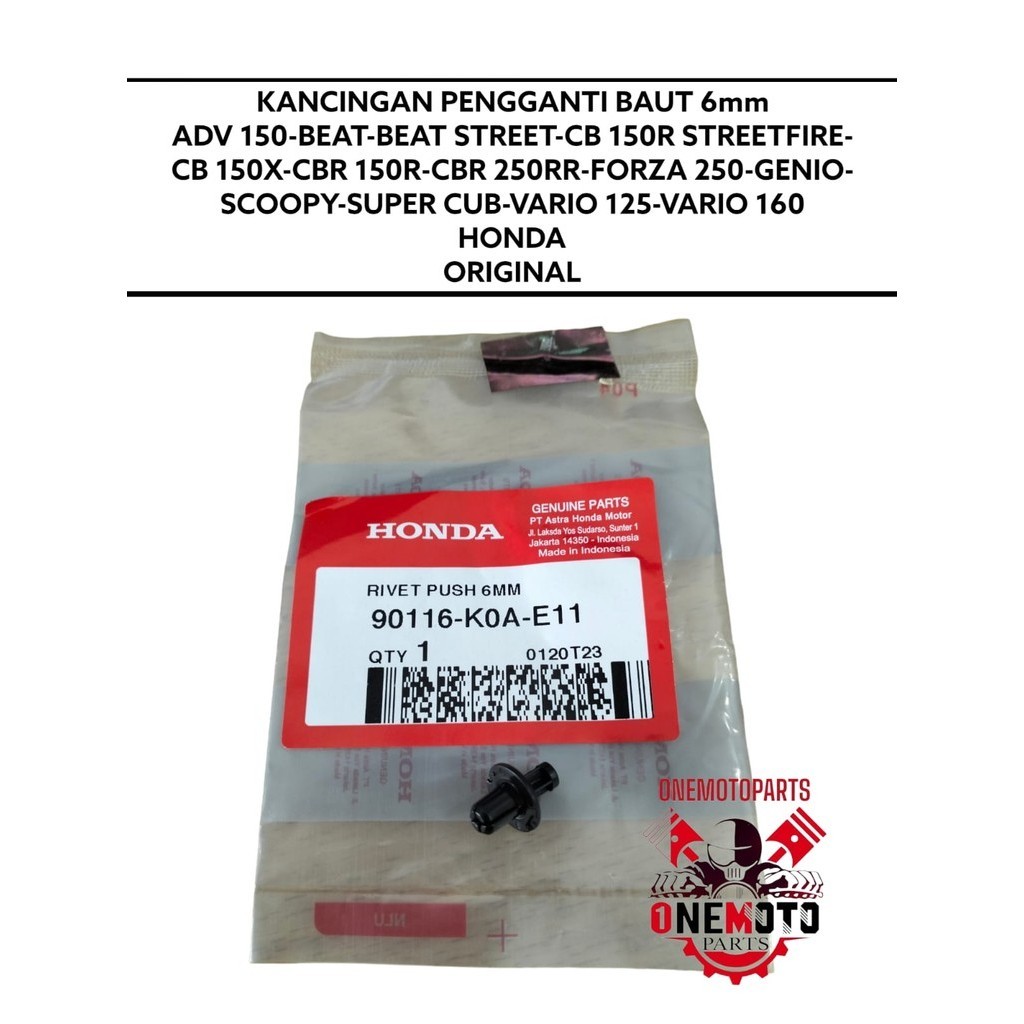 Jual KANCINGAN PENGGANTI BAUT RIVET PUSH 6mm ADV 150 BEAT CB 150R ...