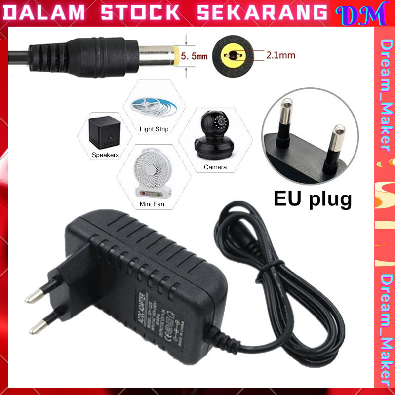 Jual 12V 2A Power Supply Adaptor AC 100-240V To DC 12V adapter For CCTV ...