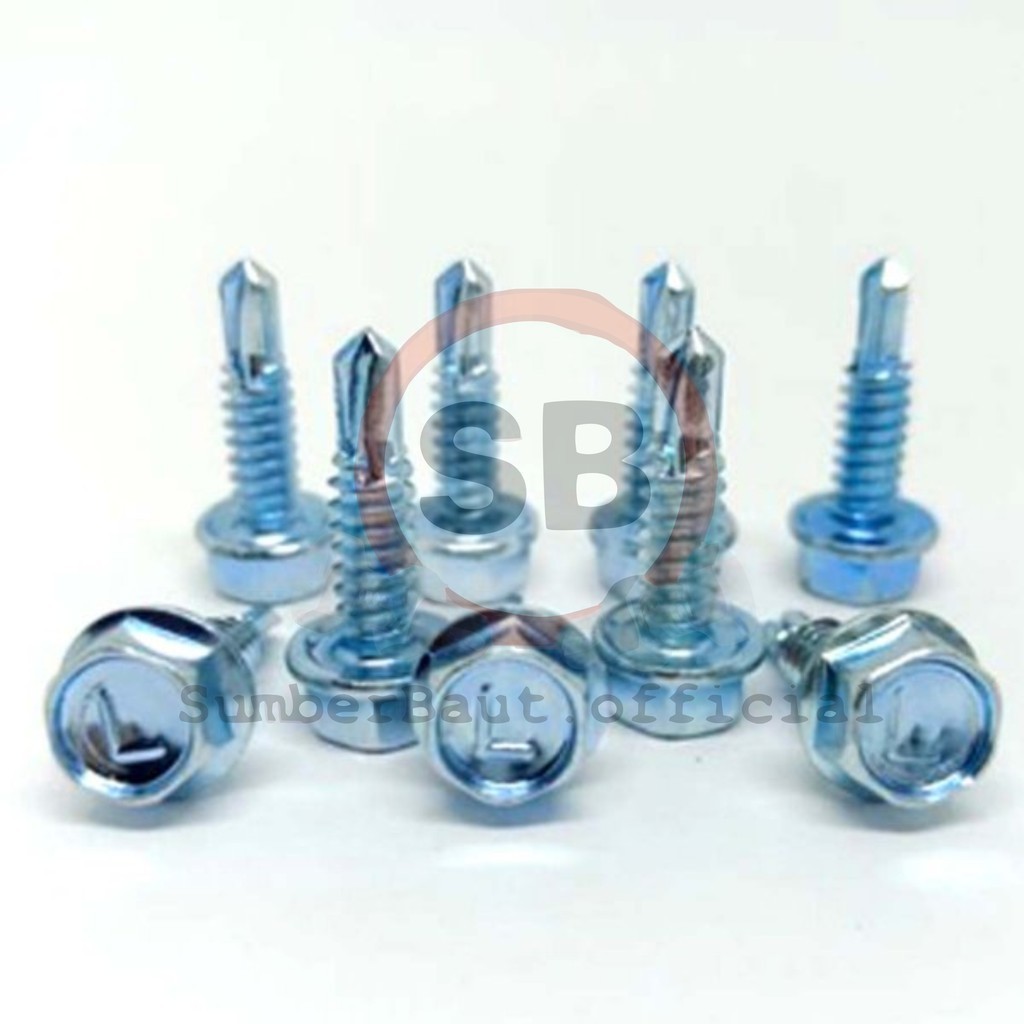 Jual Skrup Roofing Putih Baja Ringan 10x16 Moon Lion Steel | Shopee Indonesia