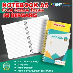 Jual Buku Catatan Notes Custom Bergaris Block Note A6 Spiral 100 ...