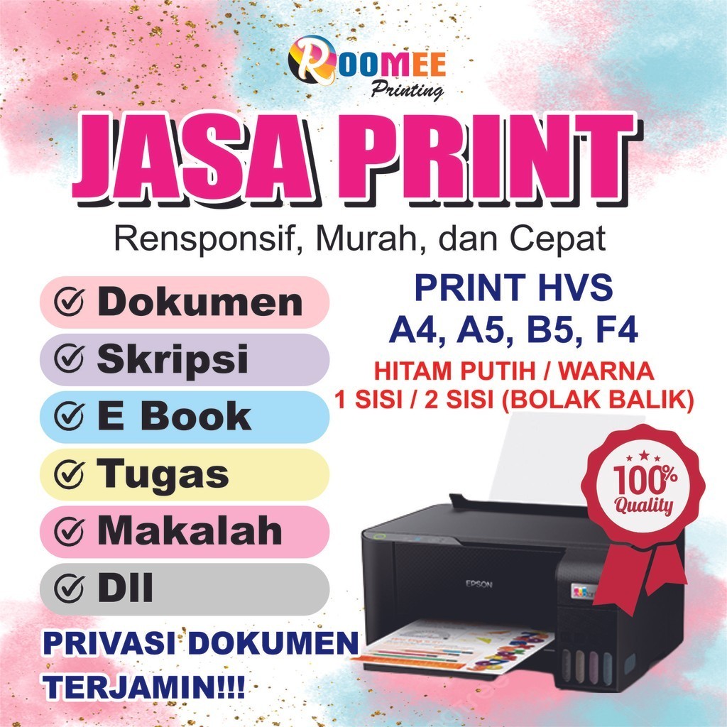 Jual Jasa Print Murah Warna dan BW Cetak Dokumen, Skripsi, Makalah ...