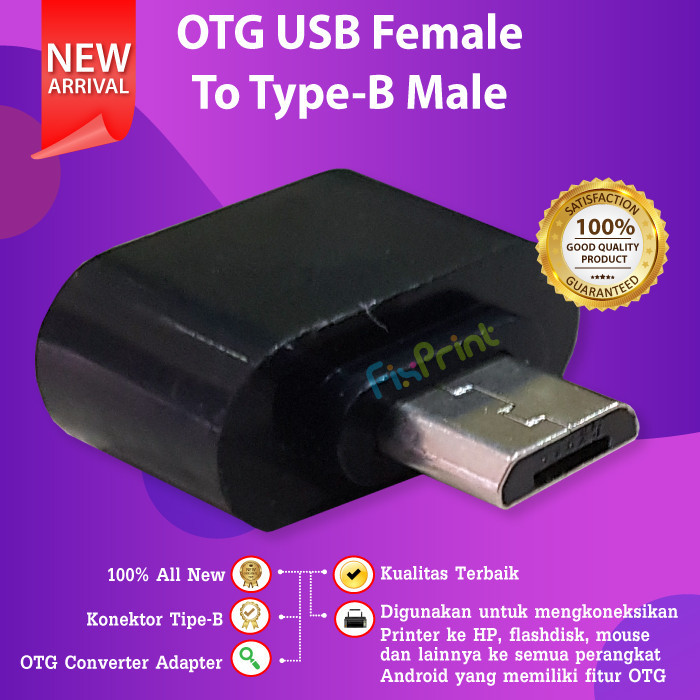 Jual OTG USB Female to Type-B Male, OTG USB Tipe C to Tipe B, OTG Converter Adapter | Shopee ...