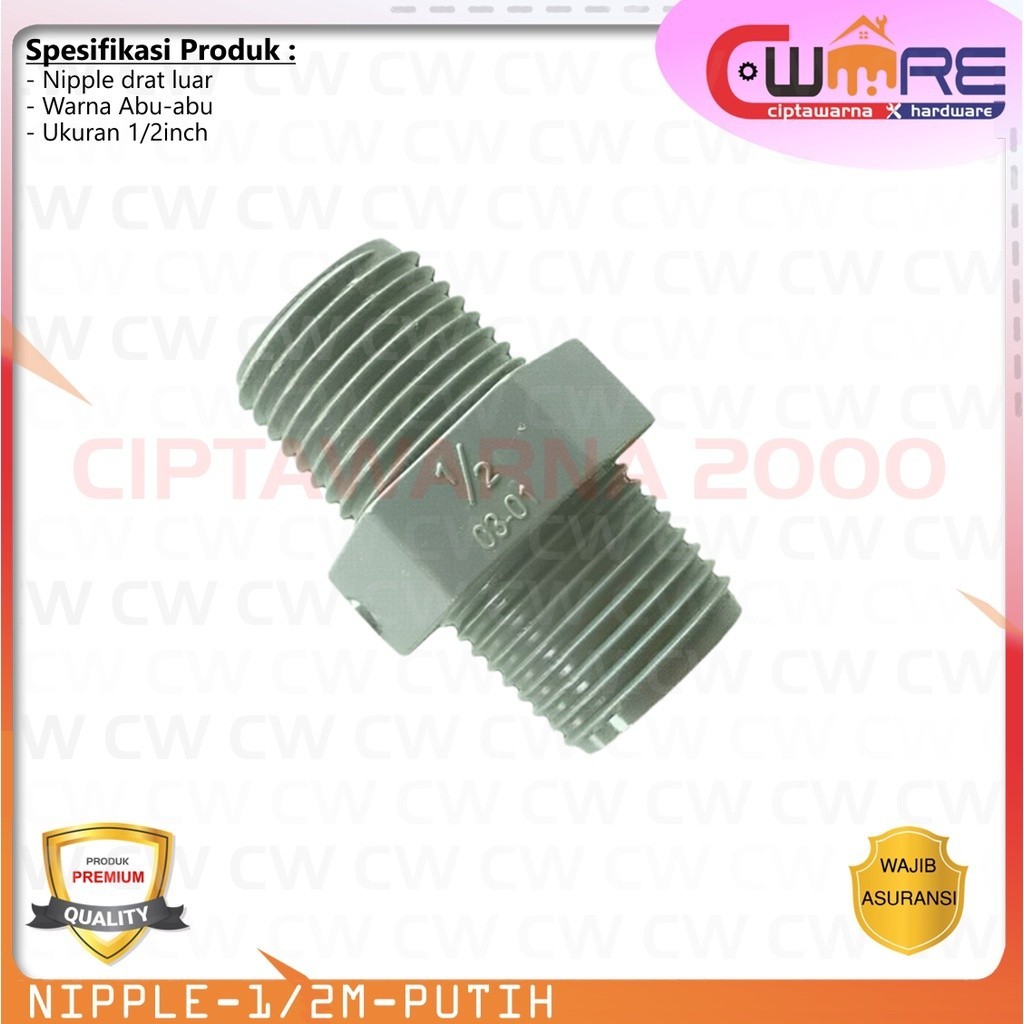 Jual Double Dobel Nipel Nipple Nepel Drat Luar 1/2" 3/4" Inch - CwTc | Shopee Indonesia