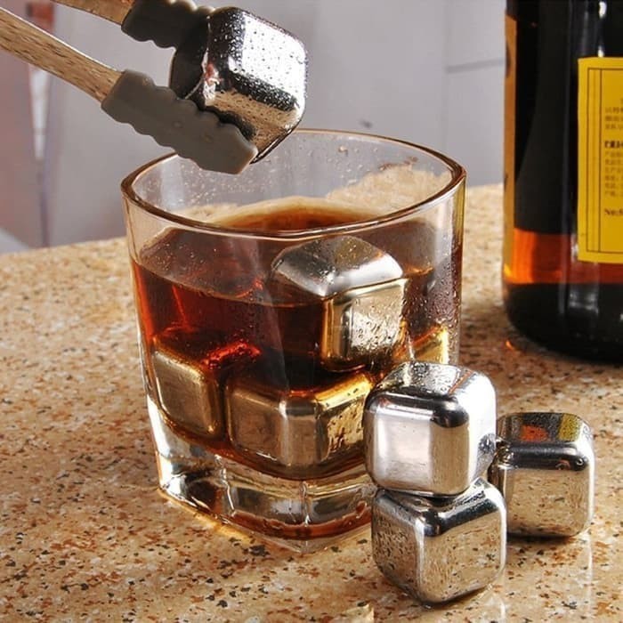 Jual Es Batu Stainless Steel PUC Reusable Ice Cube Pendingin Batu 1 Pcs ...