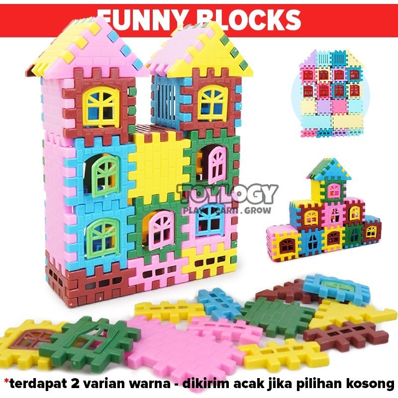 Jual Mainan Edukasi Anak Puzzle Rumah Kubus Funny Block Blocks Happy ...