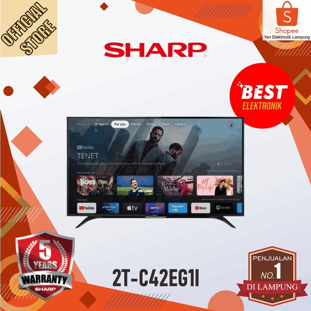 Jual TV SHARP 2T C42EG1i LED Android TV SHARP 42 Inch Garansi Resmi ... Jual TV SHARP 2T C42EG1i LED Android TV SHARP 42 Inch Garansi Resmi ...