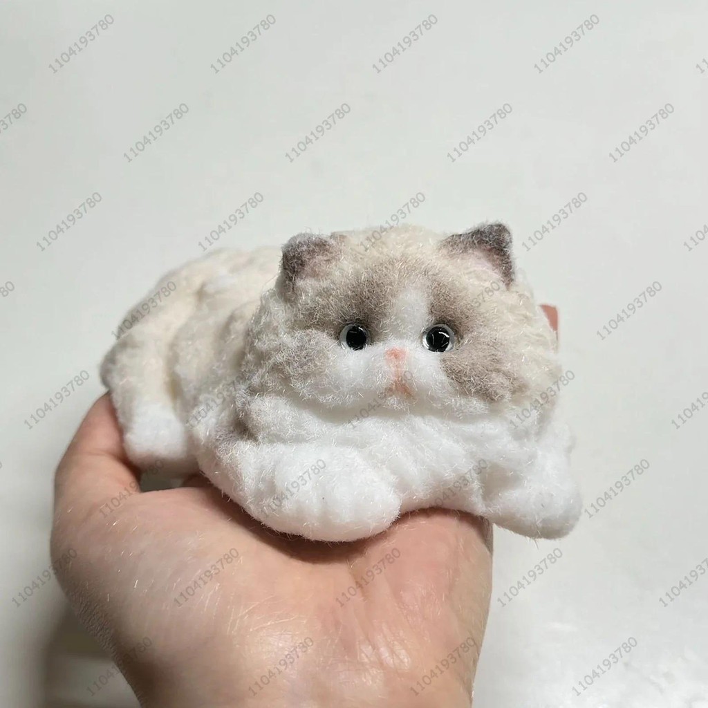 Jual Long Hair Cat Taba Squishy Silicone Persian Cat Hand-painted Kitty ...