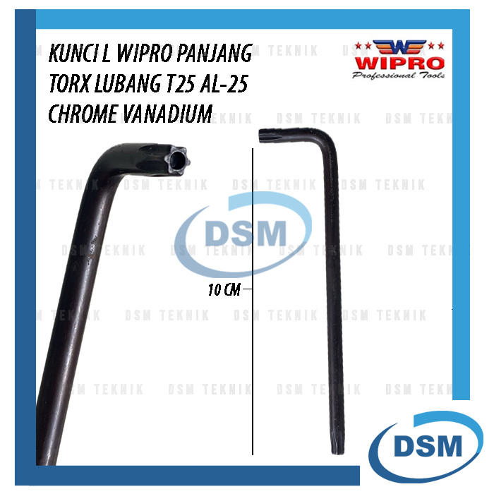 Jual WIPRO KUNCI L BINTANG TORX LUBANG ALLEN KEY LONG TYPE TAMPER T25 T ...