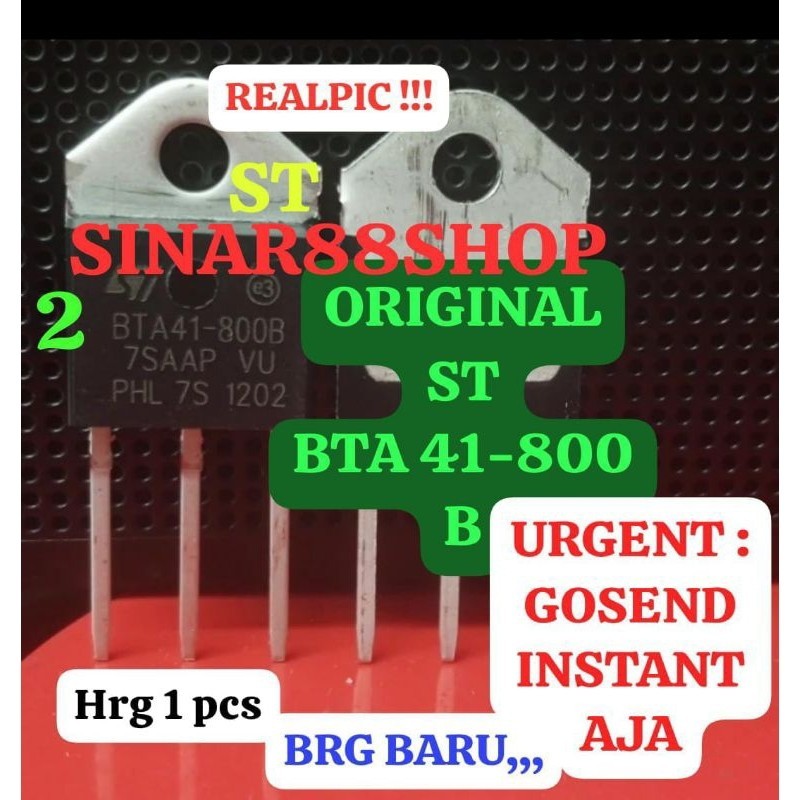 Jual ST BTA41-800B BTA 41-800B 41-800 B SCR THRYSTOR ST ORIGINAL IGBT MOSFET IC AUDIO TR ...