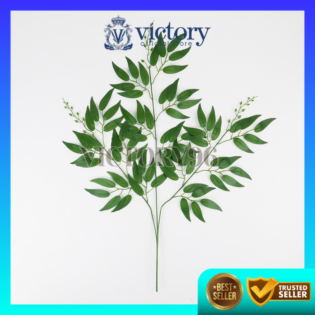 Jual DAUN ARTIFISIAL DAUN WILLOW LUSINAN CABANG 3 LEAF ARTIFICIAL DECOR ...