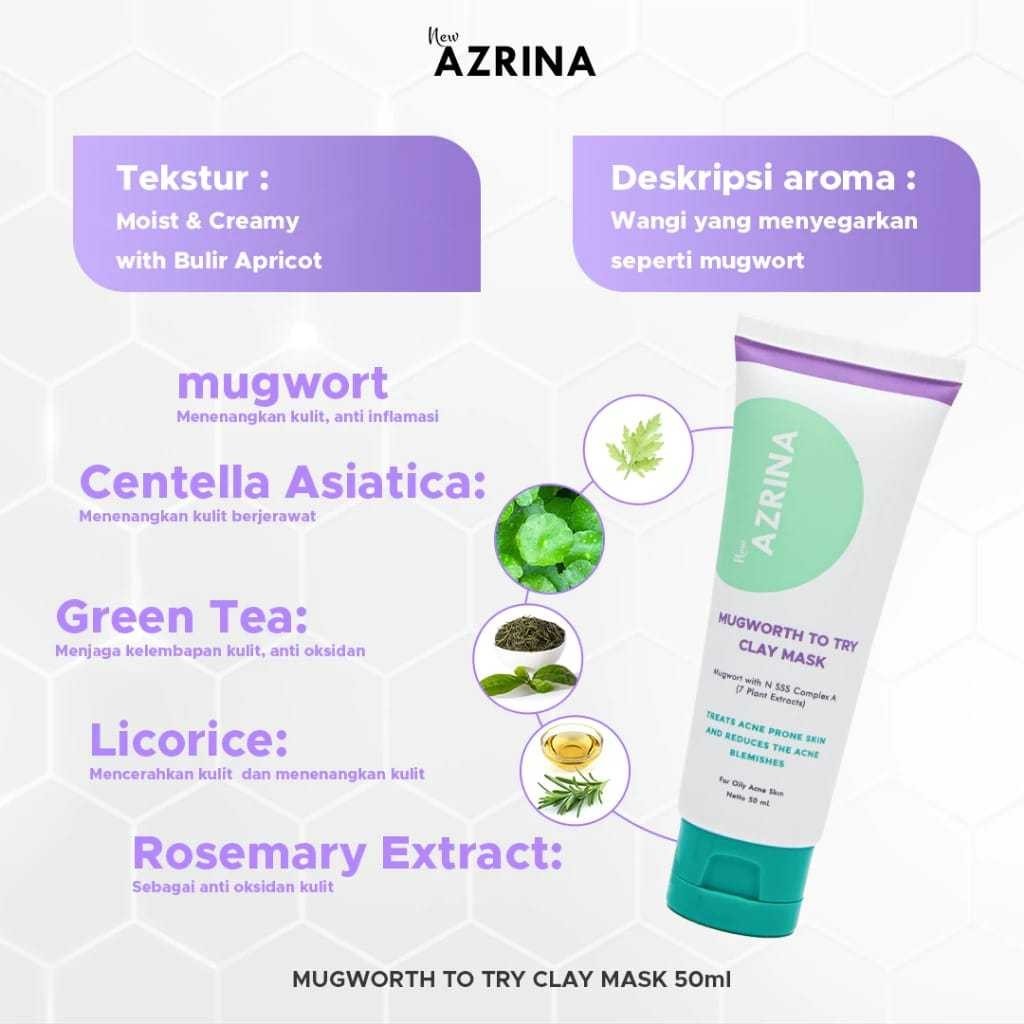 Jual MEMEY AZRINA Mugwort To Try Clay Mask 50ml | Shopee Indonesia