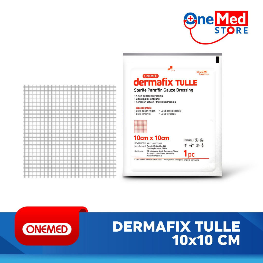 Jual Dermafix Tulle 10 x 10 Cm Paraffin Gauze Onemed 1 Pcs original ...