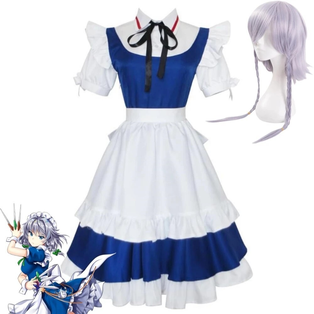 Jual PREORDER Game Touhou Project Izayoi Sakuya Pad Cosplay Costume Wig ...
