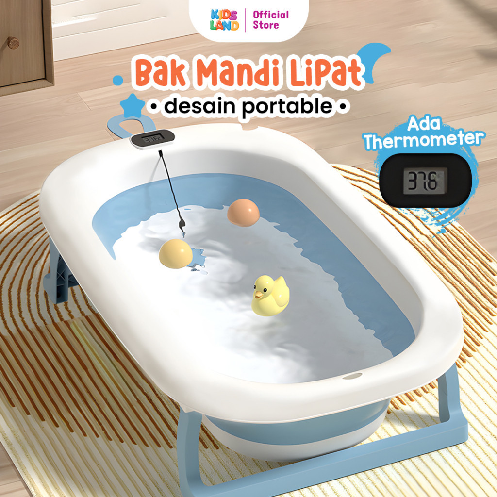 Jual GVE68 KIDS LAND - Bak Mandi Bayi Lipat Dengan Thermometer Suhu ...