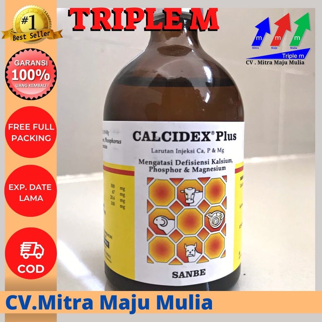Jual CALCIDEX PLUS Injeksi 100 ml Obat Sapi Kambing Lumpuh Injeksi ...