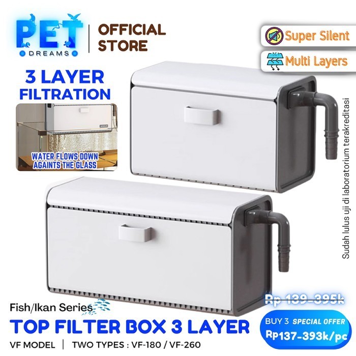 Jual Top Filter Box 3 Layer / Box Filter Aquarium / Top Filter Talang ...