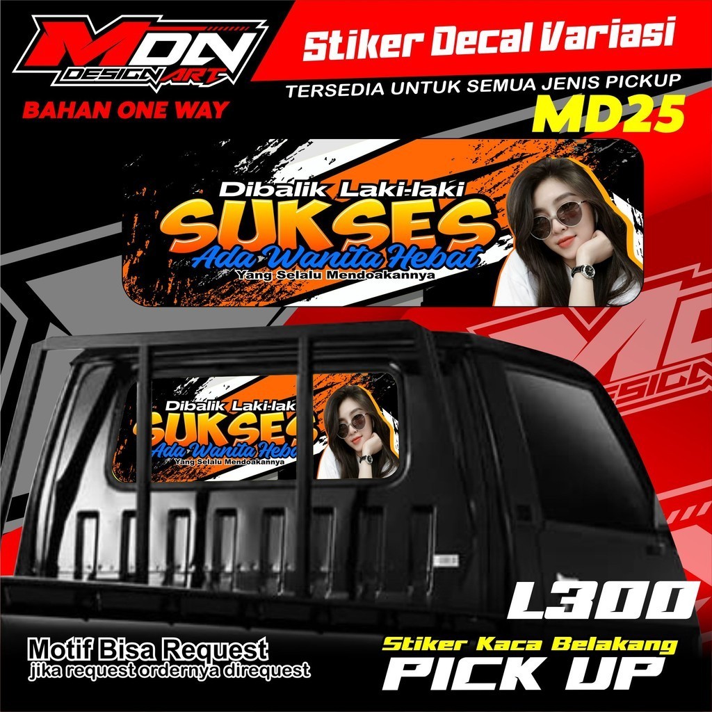 Jual Stiker Kaca Belakang Pick Up - Sticker Pick Up L300 / T120SS / New ...