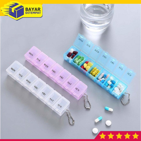 Jual Wadah Tempat Obat Pill Kotak Kapsul 7 Sekat Panjang [OC15 ...
