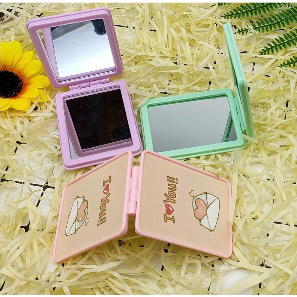 Jual Cermin Lipat Mini RIK Dua Sisi Model Petak & Bulat Karakter Cermin ...