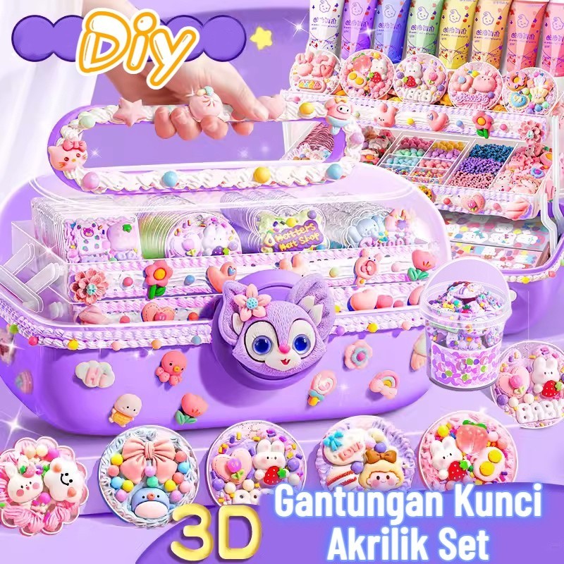 Jual DIY Gantungan Kunci Akrilik Set DIY Keychain Set Kartu Stiker luca ...