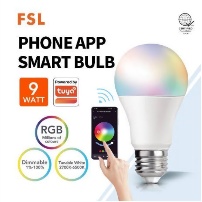 Jual Lampu Smart Led Bluetooth 9 Watt FSL Smart Bulb RGB+WW Dimmable ...
