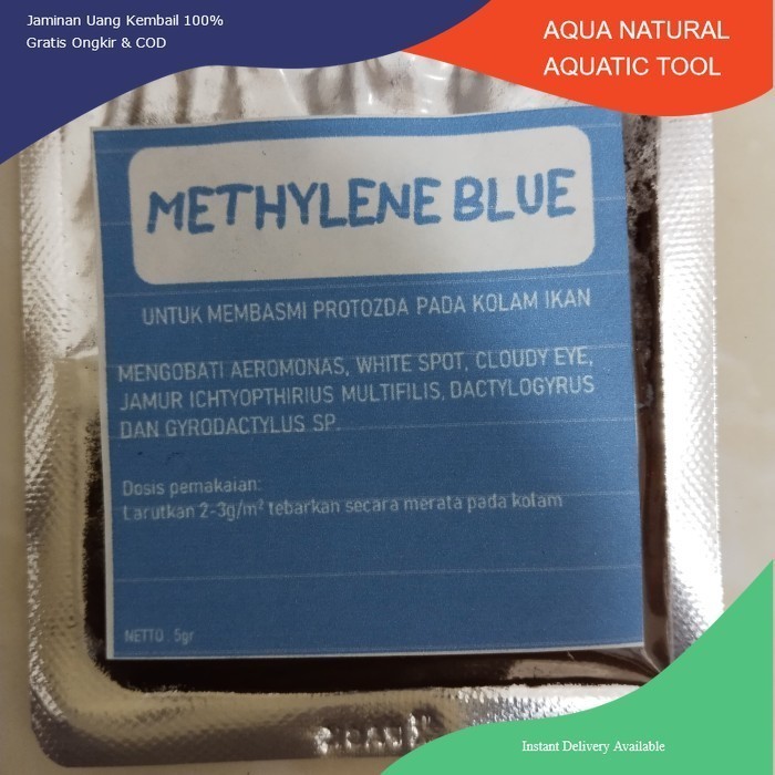 Jual Obat ikan hias METHYLENE BLUE BUBUK 5 GR saset metilen blue obat ...