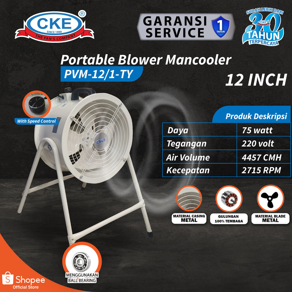 Jual Portable Blower mancooler 12 Inch Axial Drum Fan Mancooler 12 ...