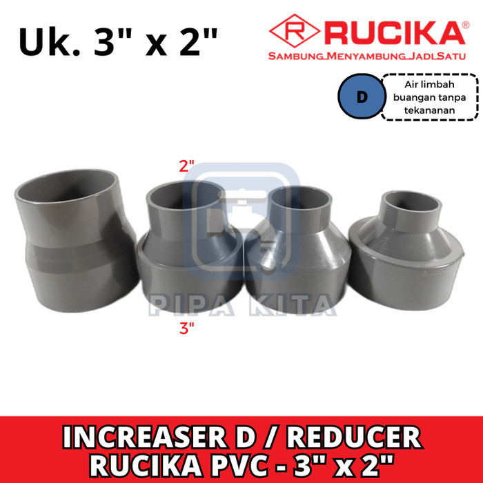 Jual Increaser D 3 x 2 Inch RUCIKA PVC Verlop Sok Reducer DV Vlok Sok | Shopee Indonesia