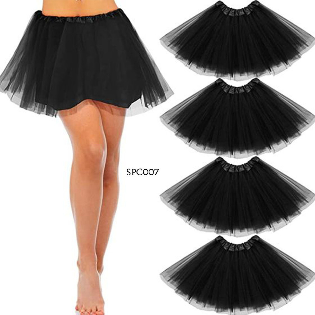 Jual Rok Tutu Mini Hitam Petticoat Pengembang Dress 3 Layer Spc007 ...