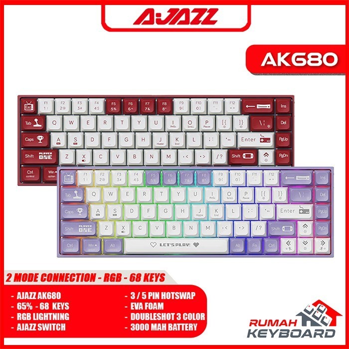 Jual AJAZZ AK680 - 65% - Wired - Rgb - Hotswap - Mechanical Keybaoard ...