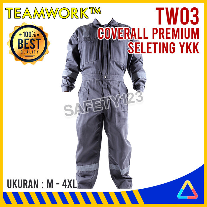 Jual TW03 TeamWork Coverall Premium Super Big Size Wearpack Kerja Safety - Abu-abu, M | Shopee ...