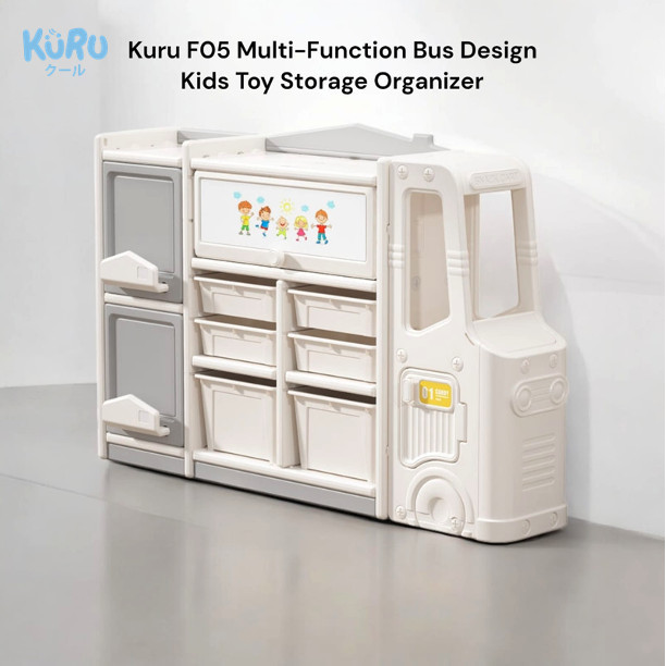 Jual Kuru F05 Bus Design Kids Toy Storage Organizer Plastic Cabinet ...