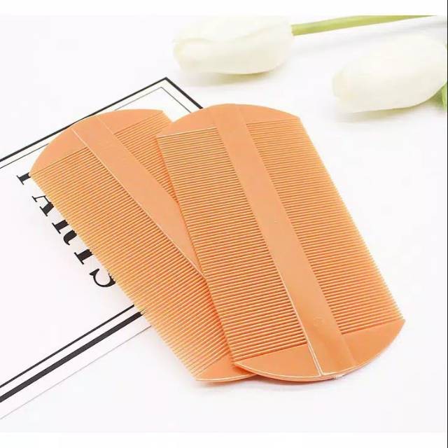 Jual SISIR SERIT KUTU RAMBUT WARNA ORANGE / PLASTIK SISIR GIGI RAPAT ...