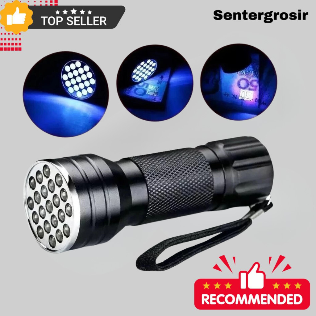 Jual Senter Grosir Senter Ultraviolet - Senter UV Light 21 LED Deteksi Uang Palsu Pengering lem ...