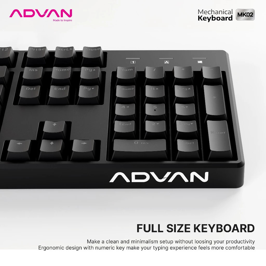 Jual Mechanical Keyboard Advan Mk02 Gaming Keyboard 104 Keys Tkl Rgb ...