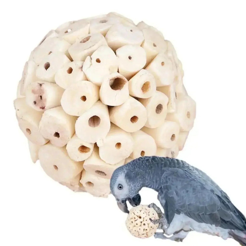 Jual Parrot Chewing Toy Ball Chew Shred Foraging Bird Cage Accessories ...
