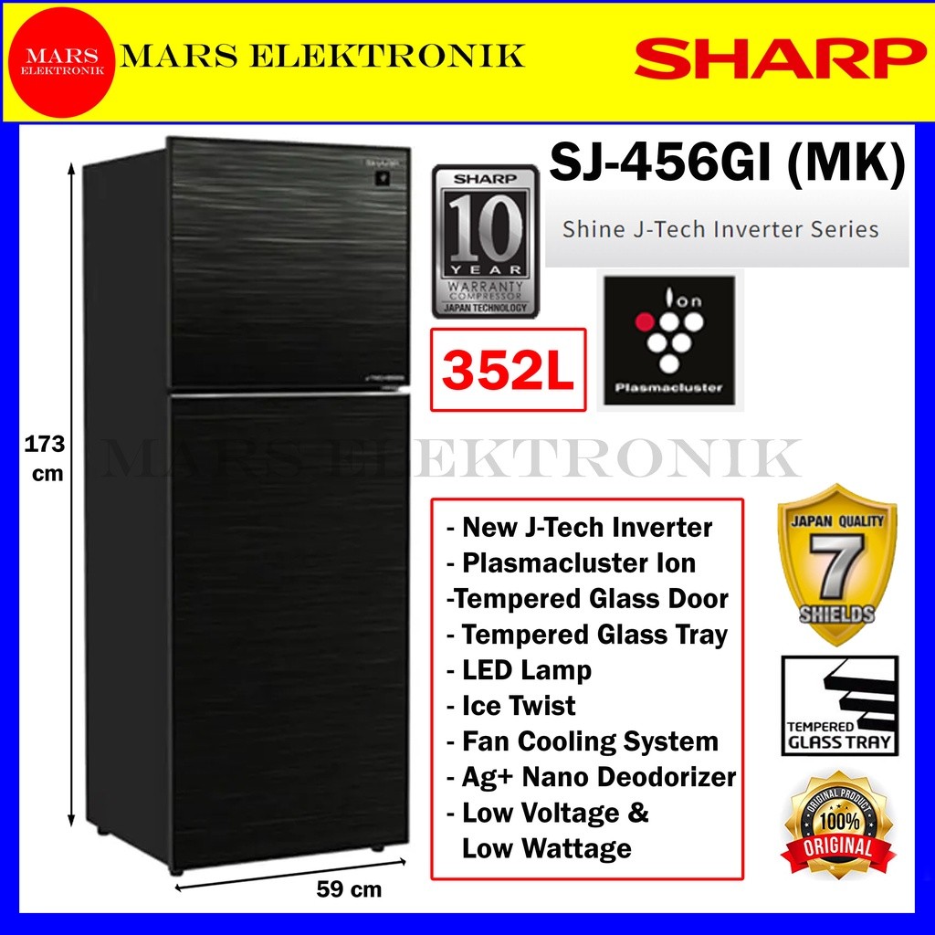 Jual KULKAS SHARP SJ-456GI MK / 352 LITER / INVERTER / SHINE J TECH INVERTER / SJ 456 GI MK ...