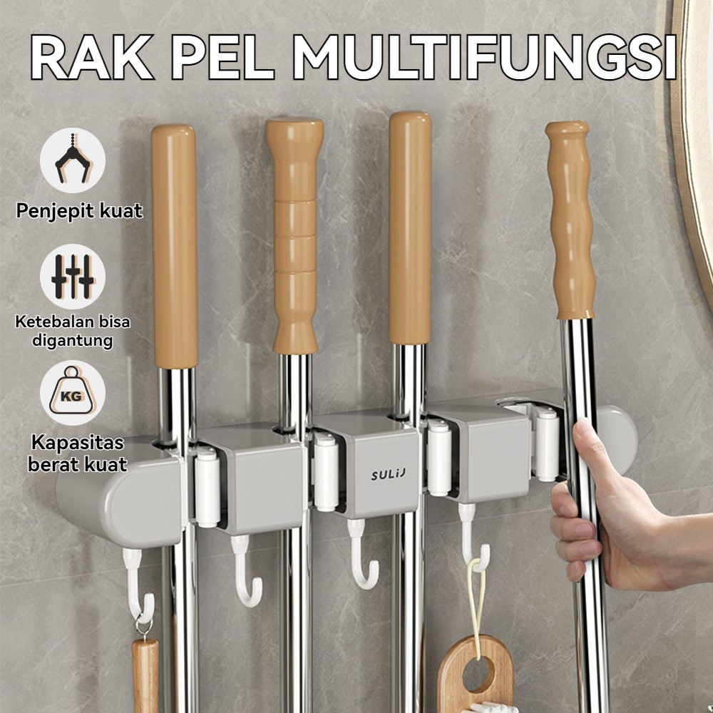 Jual Tempat Penjepit Gantungan Sapu dan Pel Multifungs Mop Broom Holder ...