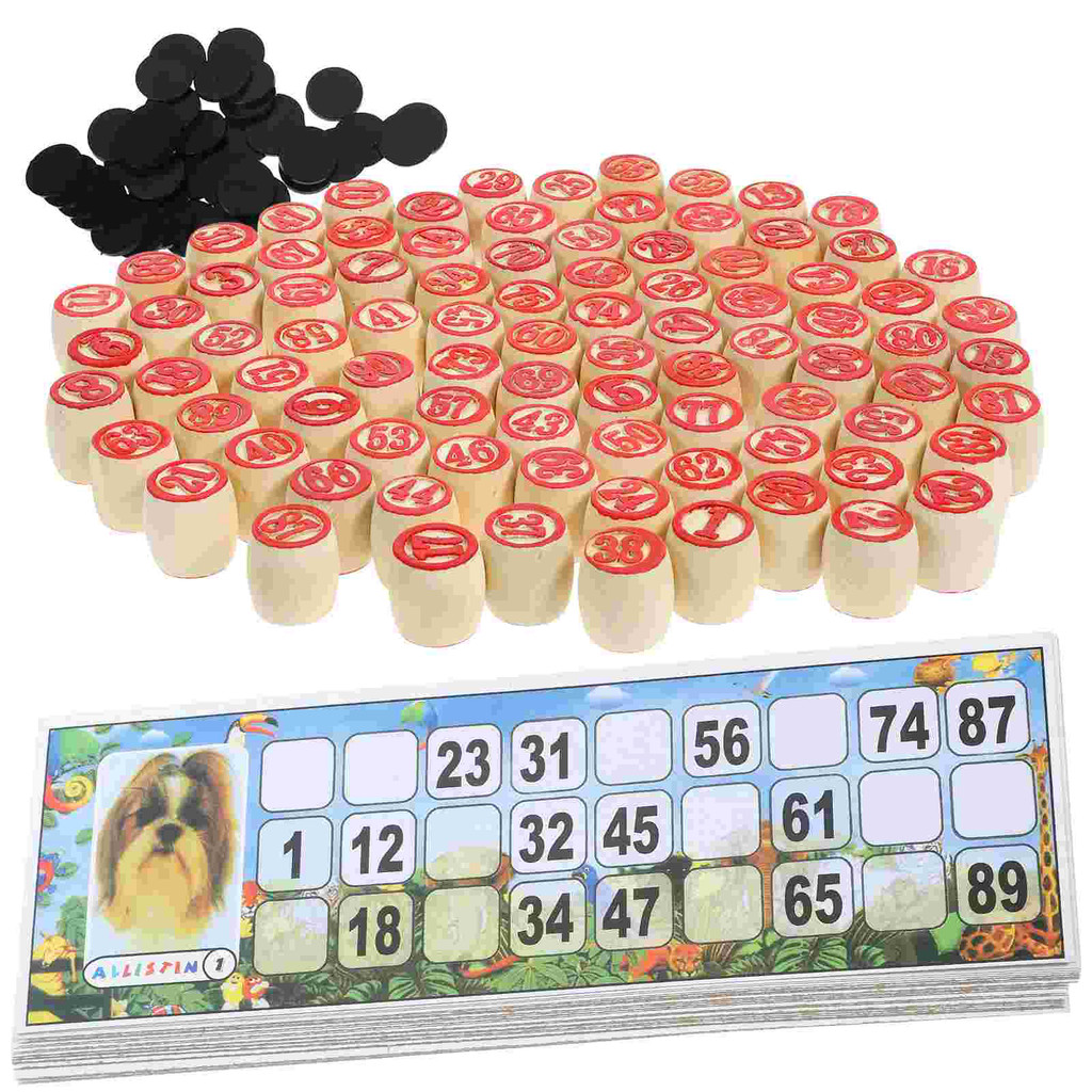 Jual 1 Set Russian Bingo Game Set for the Family Russian Lotto Board ...