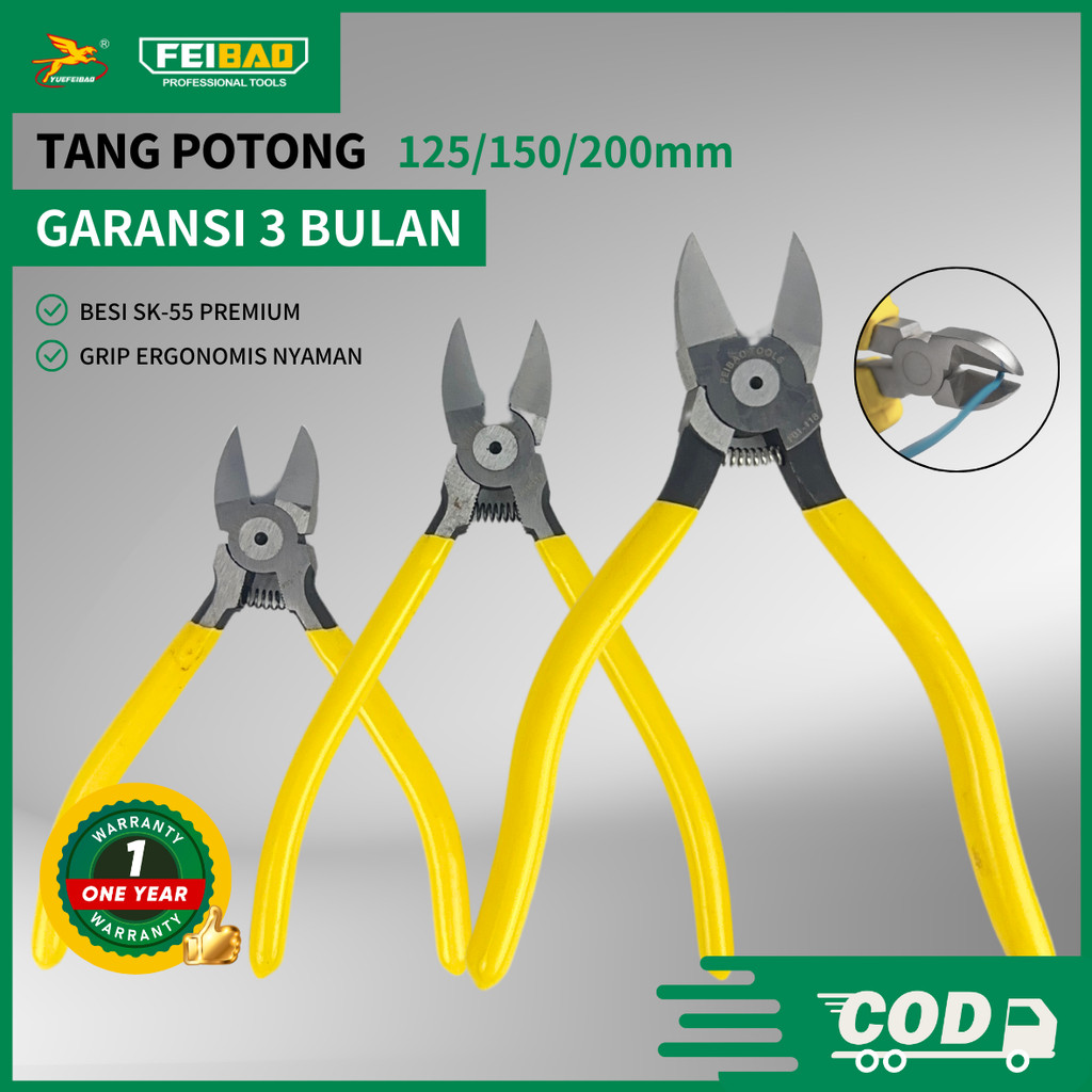 Jual FEIBAO Tang Potong 5-8 Inch - Cutting Pliers 125 150 200mm untuk ...