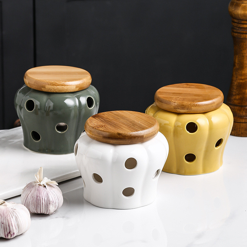 Jual Jar Keramik Tempat Bawang Aesthetic, Wadah Penyimpanan Bawang ...