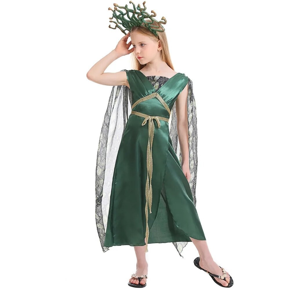 Jual PREORDER Halloween Carnival Party Kids Greek Myth Medusa Goddess ...