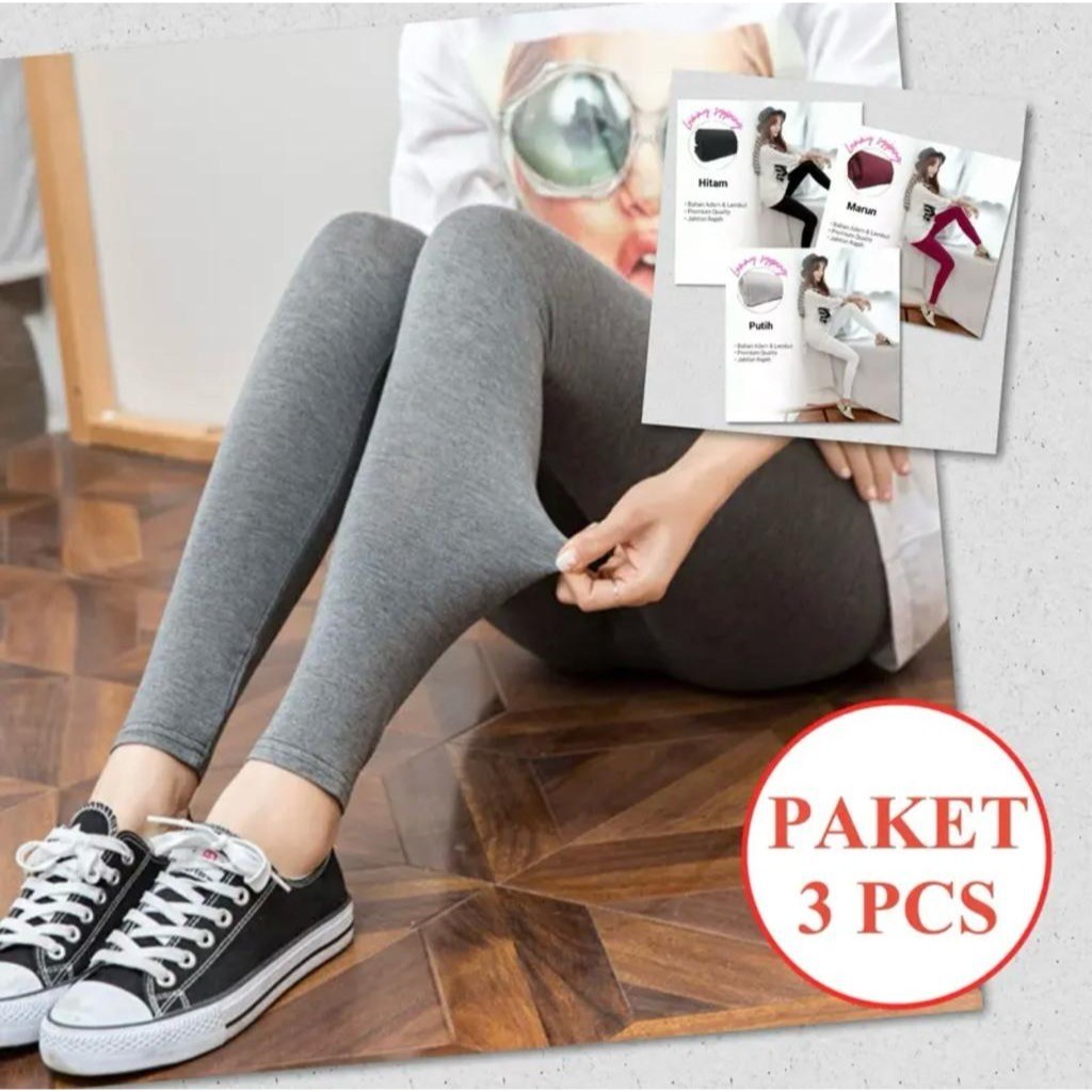 Jual SOJUN - Bundle 3pcs Legging Soft Rayon Kaos L - XXXL / Leging ...
