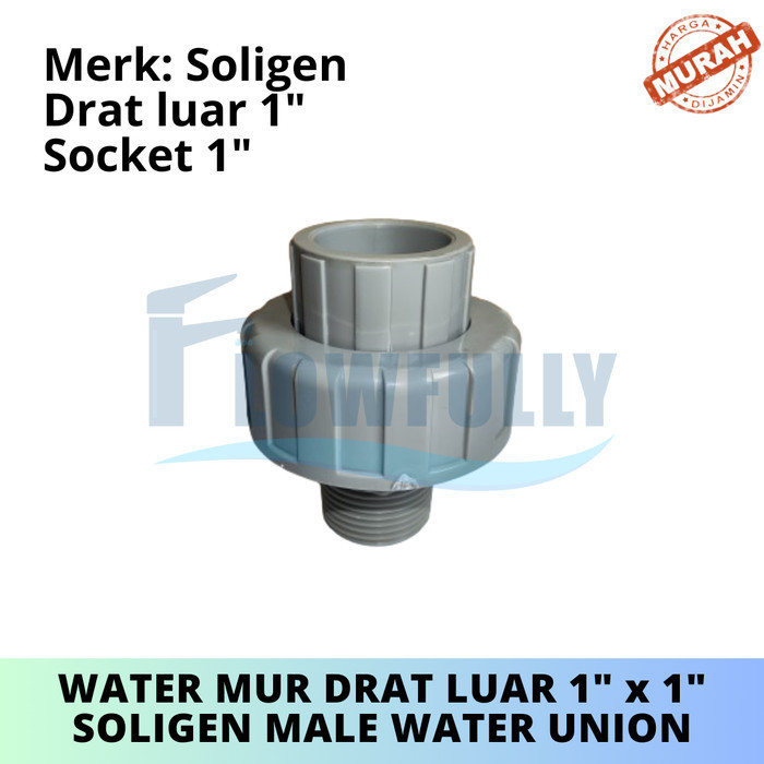 Jual WATERMUR DRAT LUAR 1 x 1 INCH SOLIGEN PVC MALE WATER MUR UNION ...