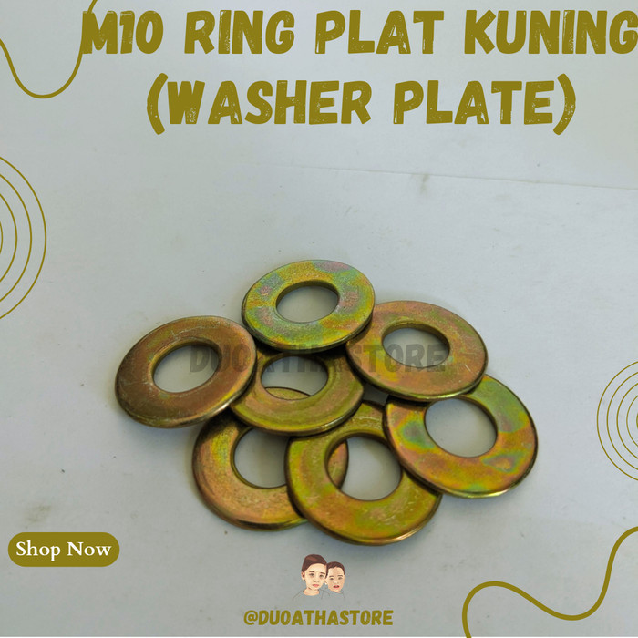 Jual M10 Ring Plat Galvanis Kuning WP Washer Plate 10mm | Shopee Indonesia
