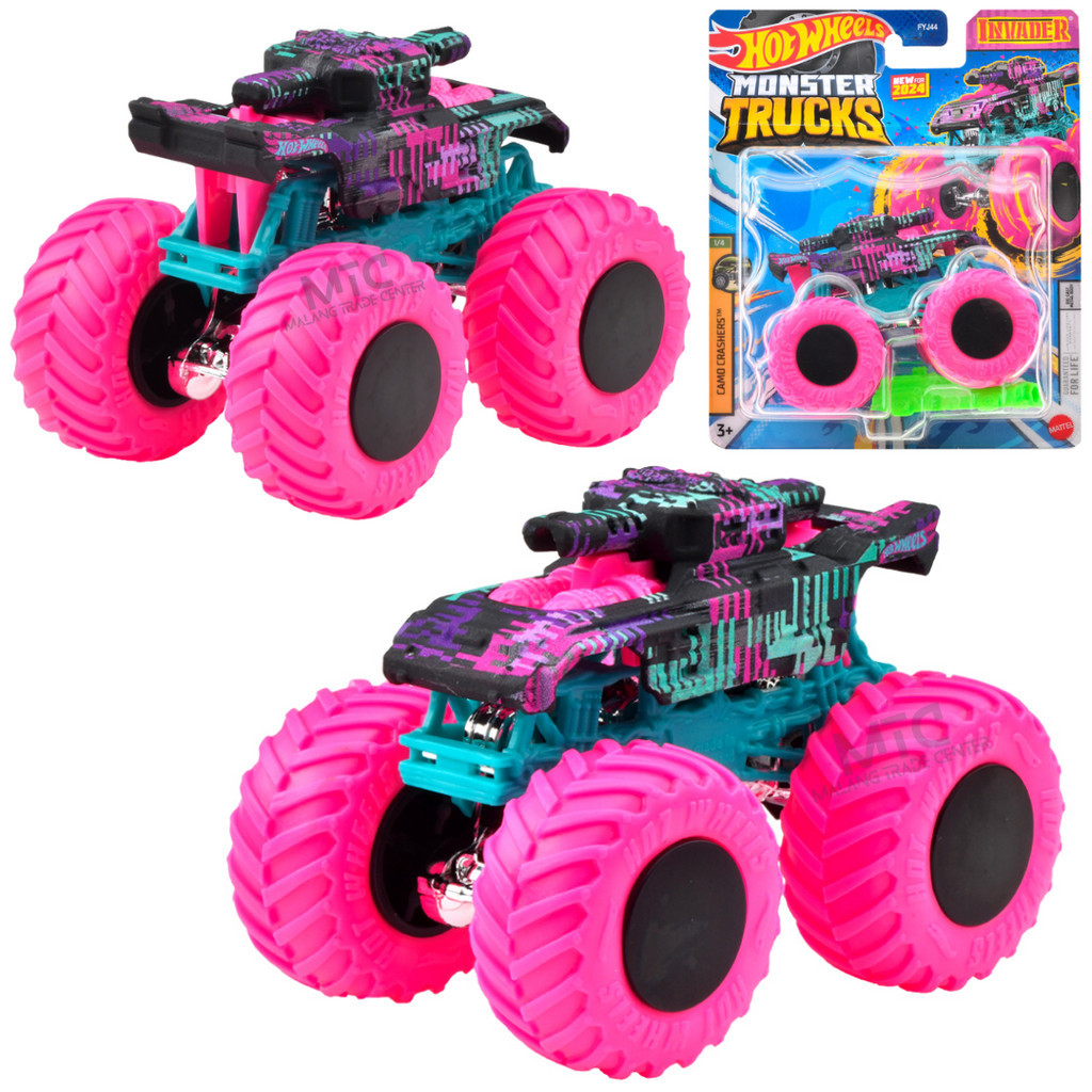 Jual Hot Wheels Monster Trucks Invader Pink 2024 | Shopee Indonesia