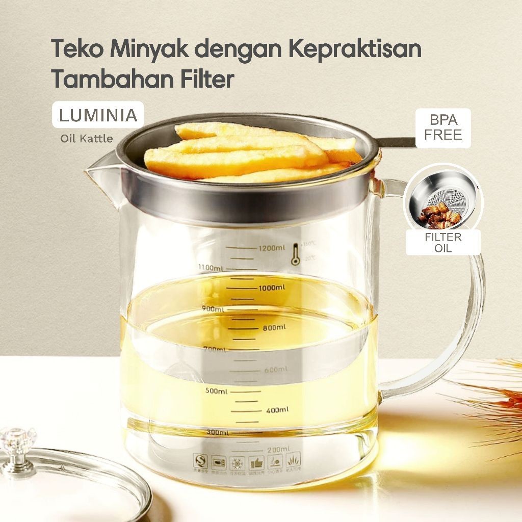 Jual Youware - Luminia Wadah Saringan Minyak / Botol kaca penyaring ...