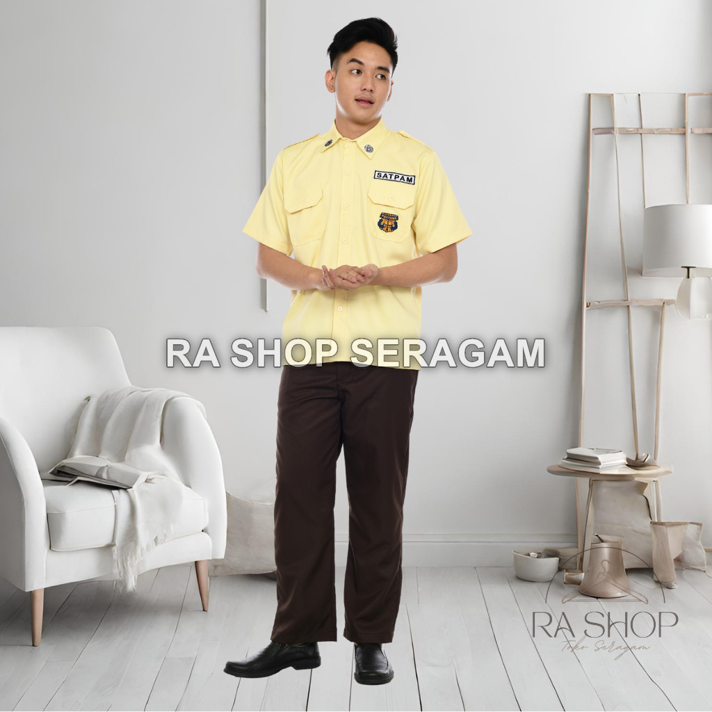 Jual Setelan Seragam Satpam PDH Warna Krem - Lengkap dengan Baju Lengan Panjang/Pendek dan ...